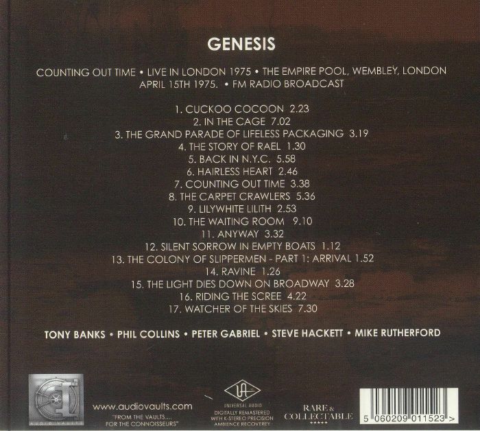 GENESIS - Counting Out Time: Live In London 1975 CD at Juno Records.