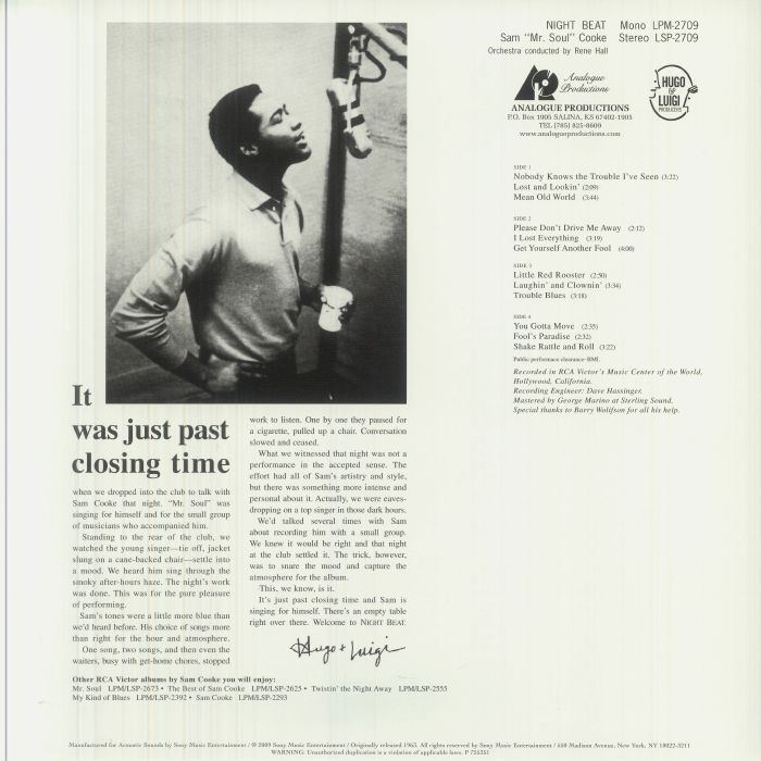 Sam COOKE - Night Beat (reissue) Vinyl at Juno Records.