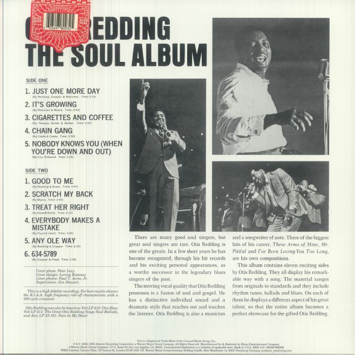 Otis REDDING - The Soul Album (Rhino Reserve Edition) Vinyl at Juno ...
