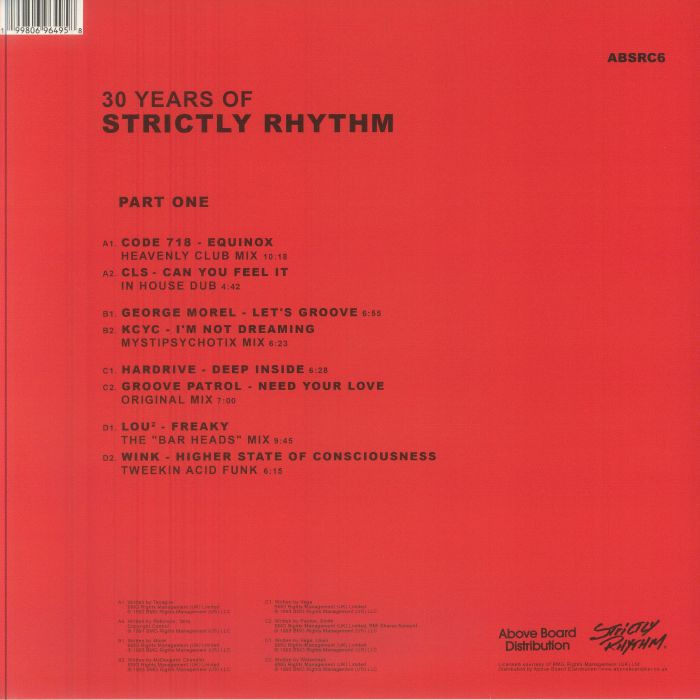 VARIOUS - 30 Years Of Strictly Rhythm Part One (reissue) Vinyl at Juno ...