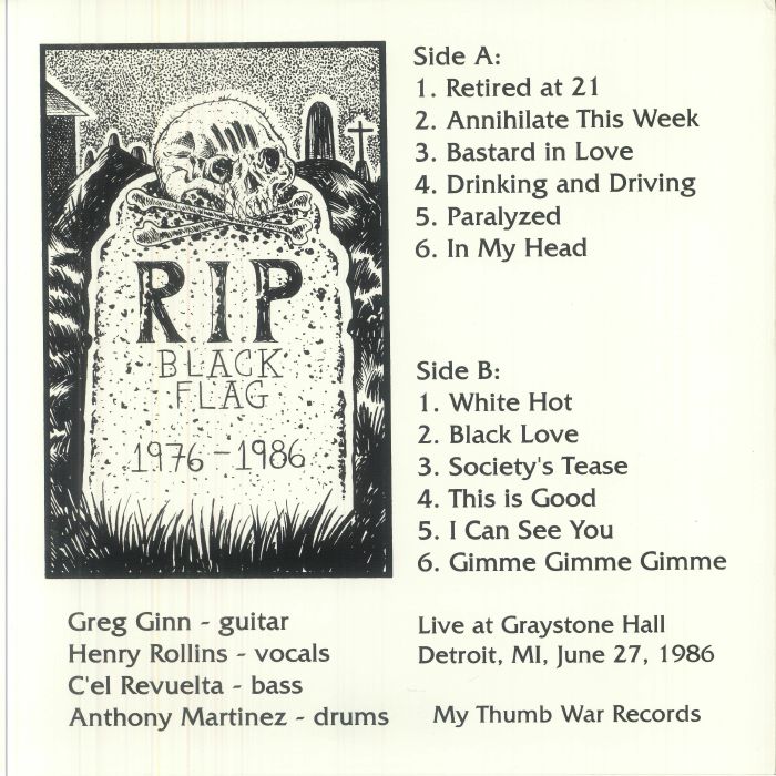 BLACK FLAG - Last Show: Live In Detroit 6/27/86 Vinyl at Juno Records.