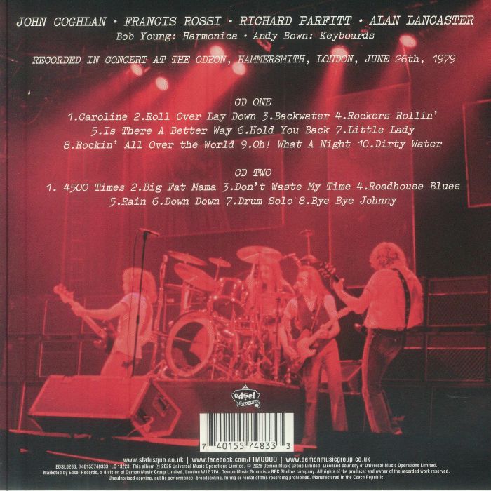 STATUS QUO - Live At Hammersmith 1979 CD at Juno Records.