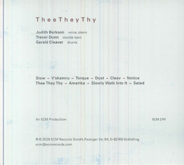 Judith BERKSON/TREVOR DUNN/GERALD CLEAVER - Thee They Thy CD at Juno ...