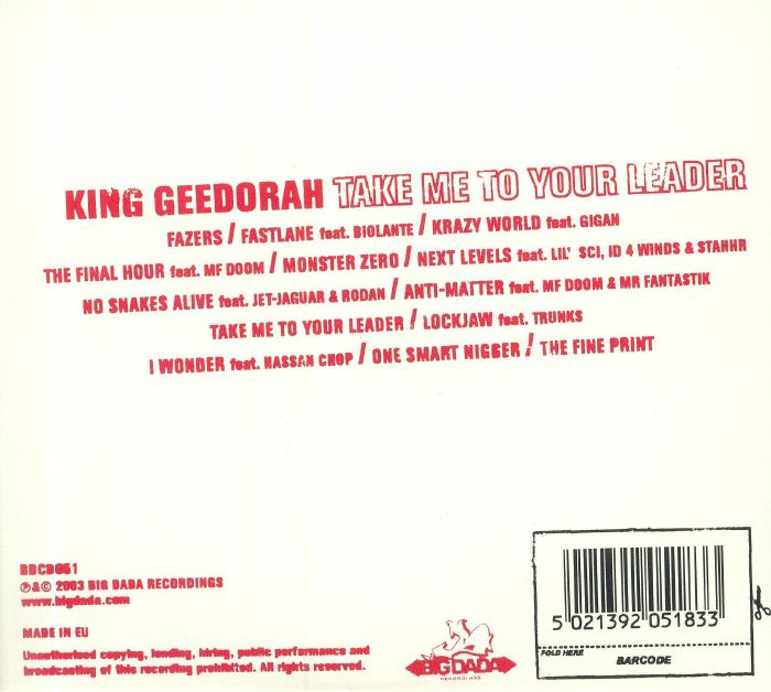 KING GEEDORAH - Take Me To Your Leader CD at Juno Records.