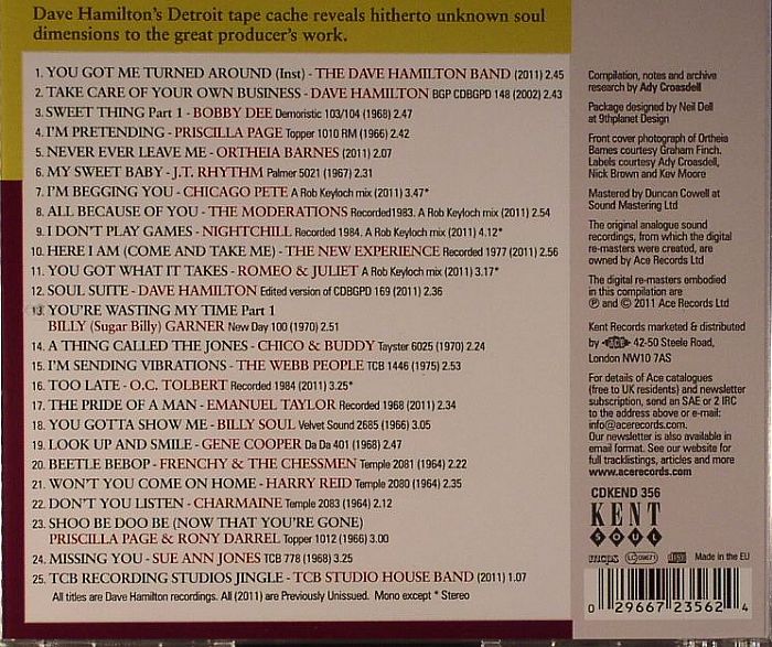 VARIOUS - Dave Hamilton s Detroit Soul CD at Juno Records.