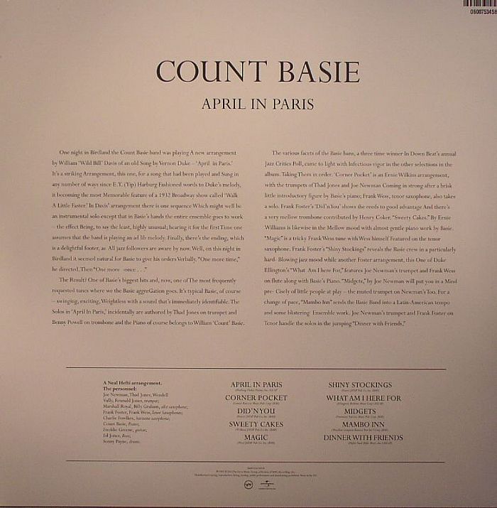 COUNT BASIE & HIS ORCHESTRA - April In Paris Vinyl at Juno Records.