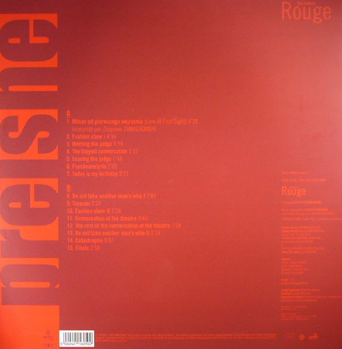 Zbigniew PREISNER - Trois Couleurs: Rouge (Soundtrack) Vinyl at Juno ...