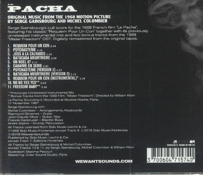 Serge GAINSBOURG/MICHEL COLOMBIER - Le Pacha (Soundtrack) CD at Juno Records.