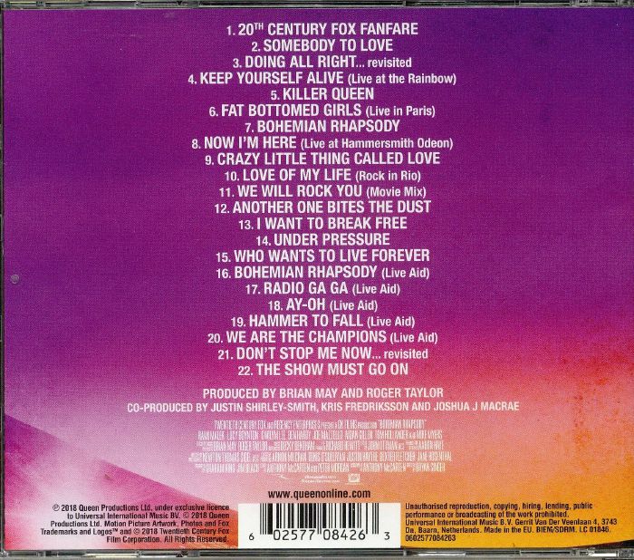 QUEEN - Bohemian Rhapsody (Soundtrack) CD at Juno Records.
