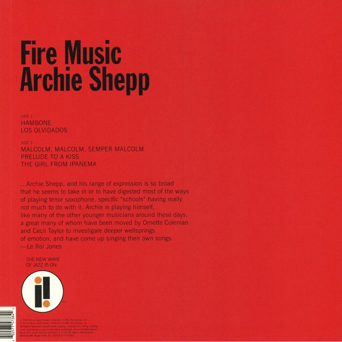 Archie SHEPP - Fire Music (reissue) Vinyl at Juno Records.