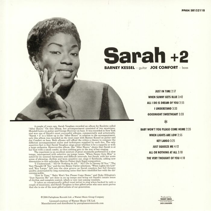 Sarah VAUGHAN - Sarah Plus 2 (remastered) Vinyl at Juno Records.