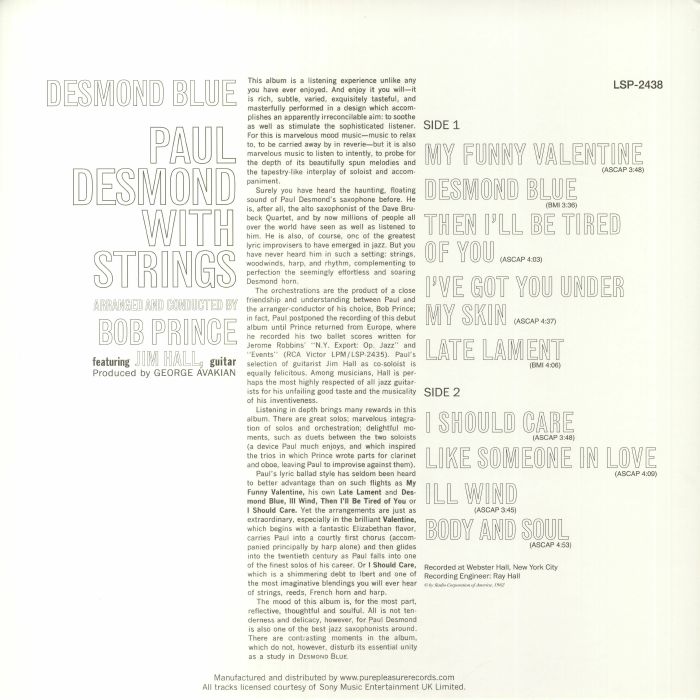 Paul DESMOND - Desmond Blue (remastered) Vinyl at Juno Records.