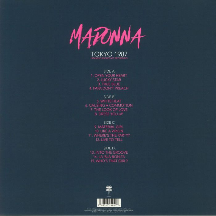 MADONNA - Tokyo 1987: Japanese Broadcast Recording Vinyl at Juno Records.