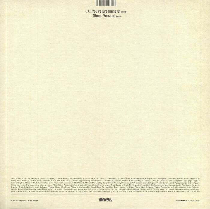 Liam GALLAGHER - All You re Dreaming Of Vinyl at Juno Records.