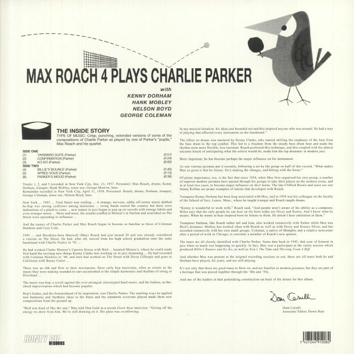 The MAX ROACH 4 - Plays Charlie Parker Vinyl at Juno Records.