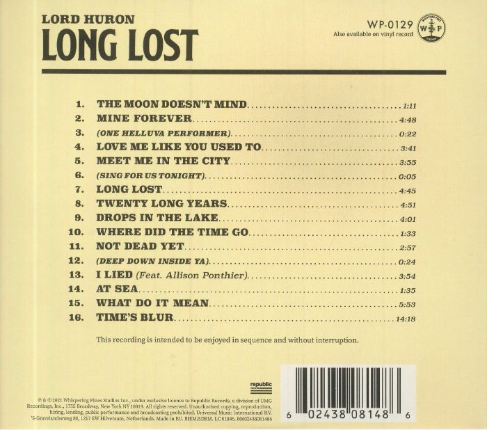LORD HURON - Long Lost CD at Juno Records.