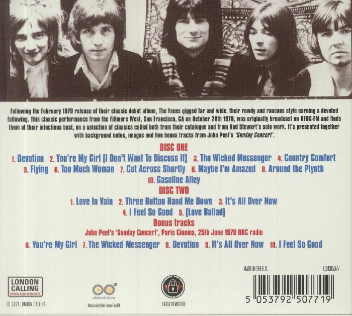 Rod STEWART/THE FACES - Live At The Fillmore 1970 CD at Juno Records.
