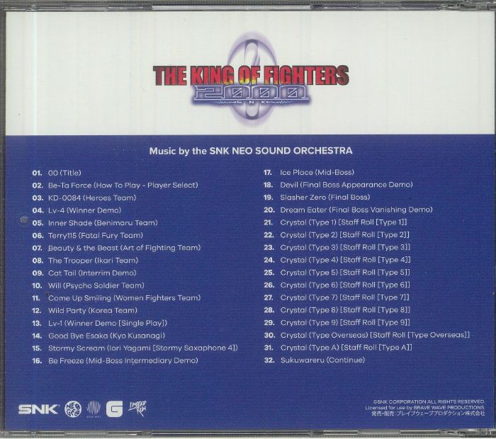 SNK NEO SOUND ORCHESTRA - The King Of Fighters 2000 (Soundtrack) CD at ...