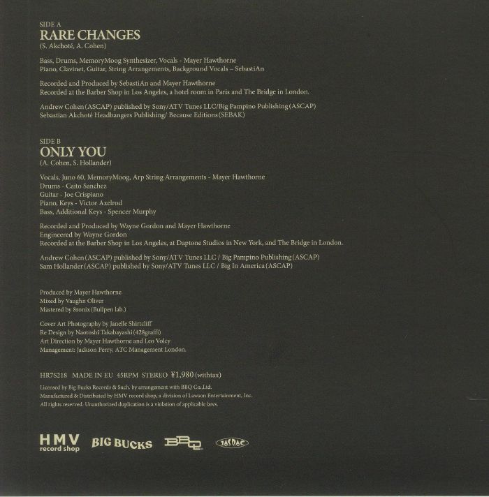 Mayer HAWTHORNE - Rare Changes Vinyl at Juno Records.