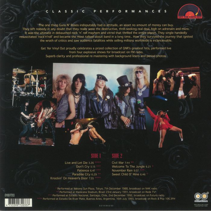 GUNS N ROSES - Greatest Hits Live Vinyl at Juno Records.