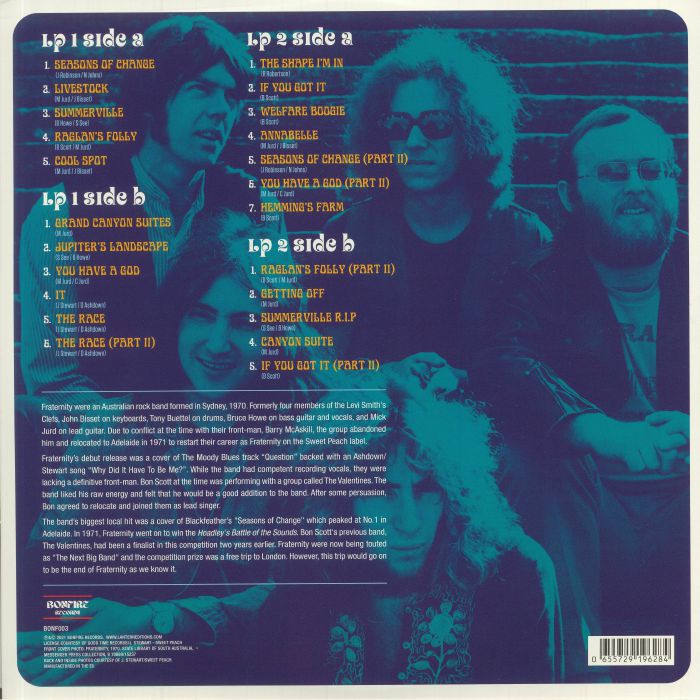 FRATERNITY - The Bon Scott Sessions 1971-1972 Vinyl at Juno Records.