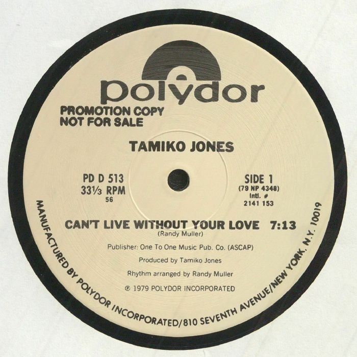 Tamiko JONES - Can't Live Without Your Love (reissue) Vinyl at Juno ...