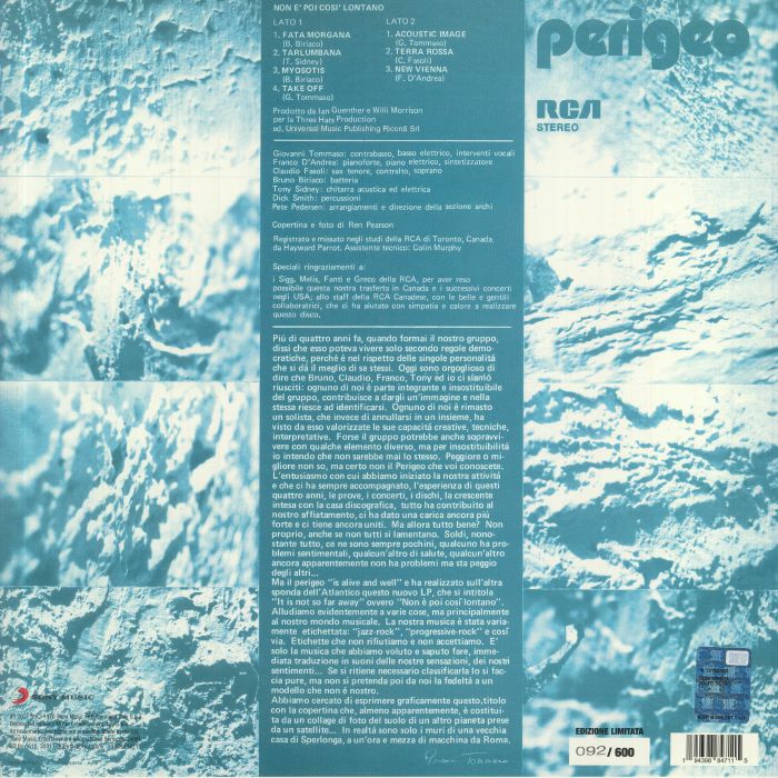 PERIGEO - Non E Poi Cosi Lontano (45th Anniversary Edition) Vinyl at ...