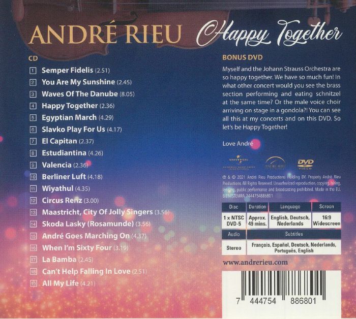Andre RIEU & HIS JOHANN STRAUSS ORCHESTRA - Happy Together (Deluxe ...