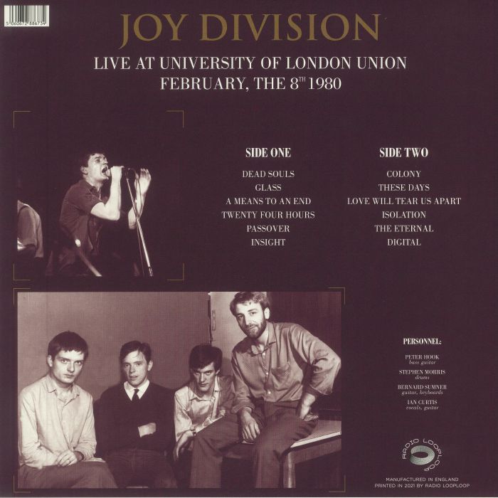 JOY DIVISION - Live At University Of London Union February The 8th 1980 ...