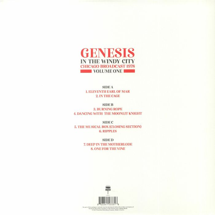 GENESIS - In The Windy City: Chicago Broadcast 1978 Volume One Vinyl at ...