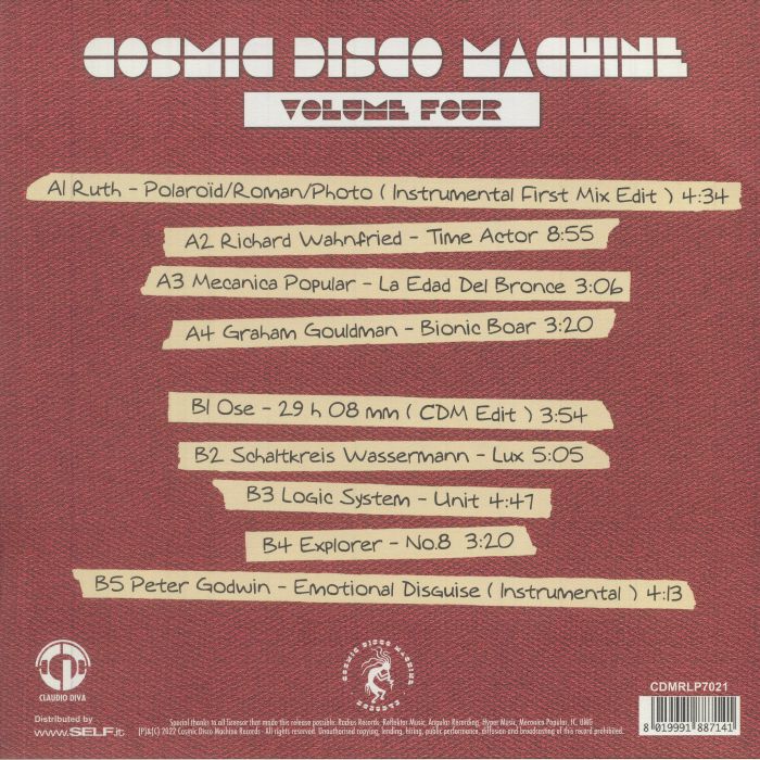 VARIOUS - Cosmic Disco Machine Volume Four Vinyl at Juno Records.