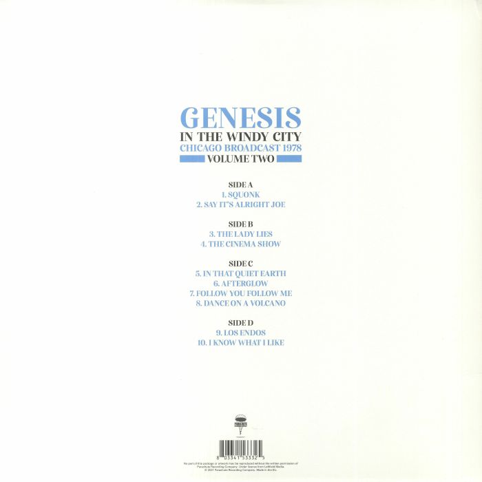 GENESIS - In The Windy City: Chicago Broadcast 1978 Volume Two Vinyl at ...