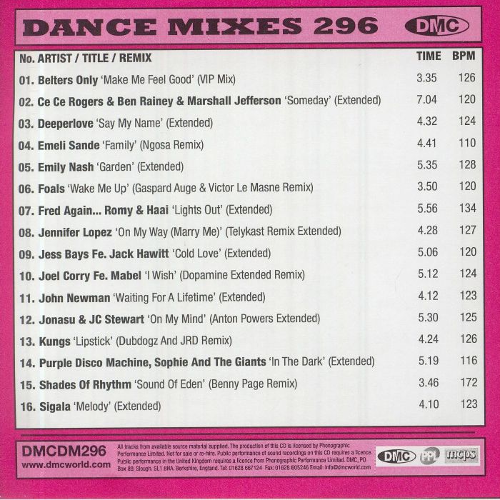 VARIOUS - DMC Dance Mixes 296 (Strictly DJ Only) CD at Juno Records.