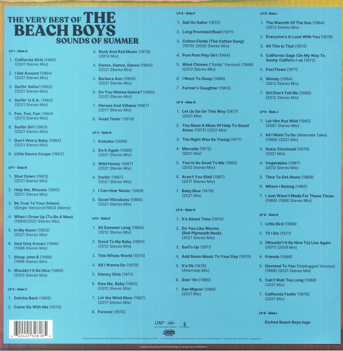 The BEACH BOYS - Sounds Of Summer (60th Anniversary Expanded Edition ...