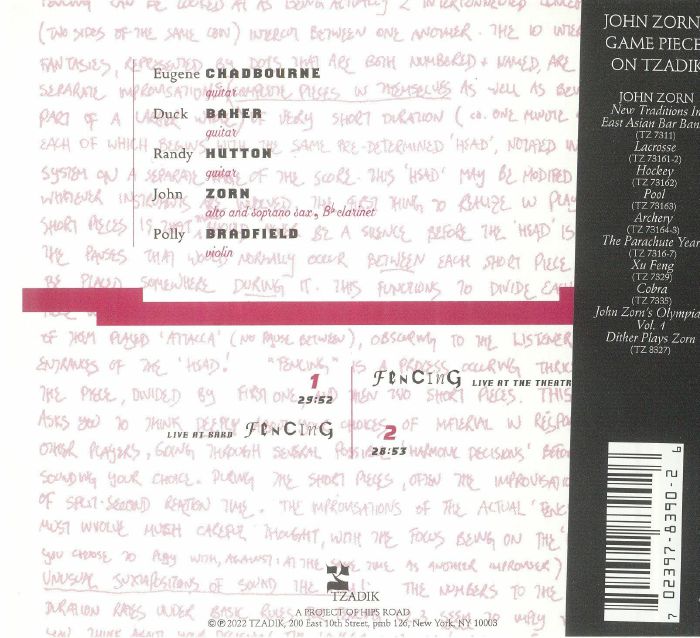 John ZORN - John Zorn s Oiympiad Vol 2: Fencing 1978 CD at Juno Records.