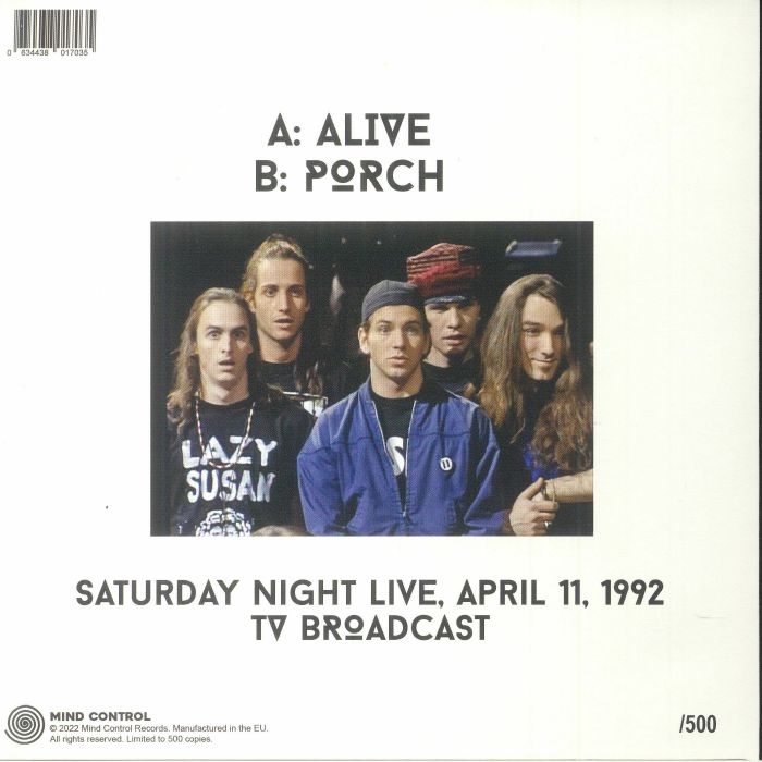 PEARL JAM - Saturday Night Live April 11 1992 TV Broadcast Vinyl at ...
