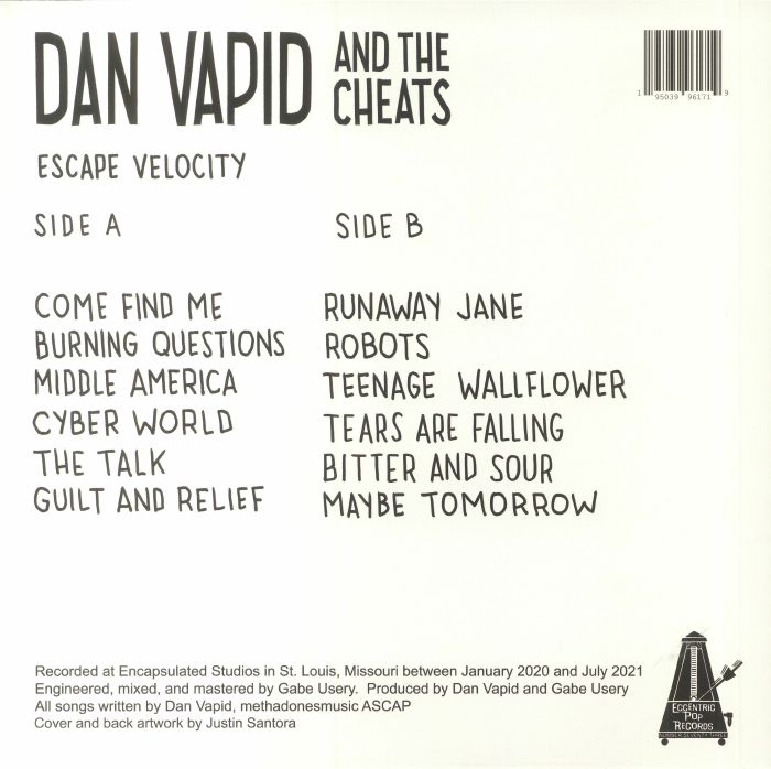 DAN VAPID & THE CHEATS - Escape Velocity Vinyl at Juno Records.