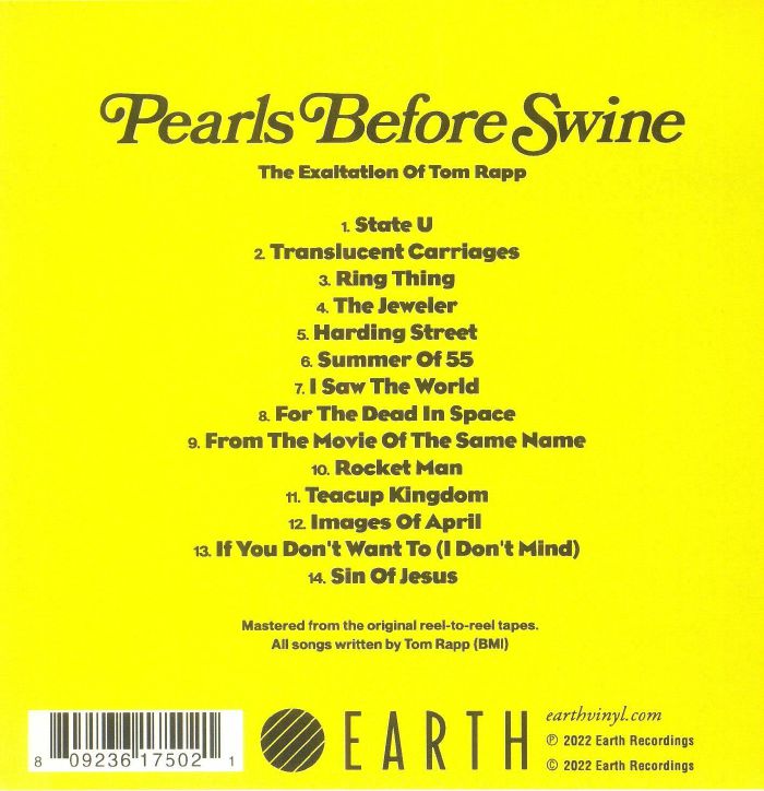 PEARLS BEFORE SWINE - The Exaltation Of Tom Rapp CD at Juno Records.