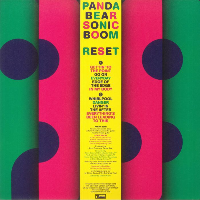 PANDA BEAR/SONIC BOOM - Reset Vinyl at Juno Records.