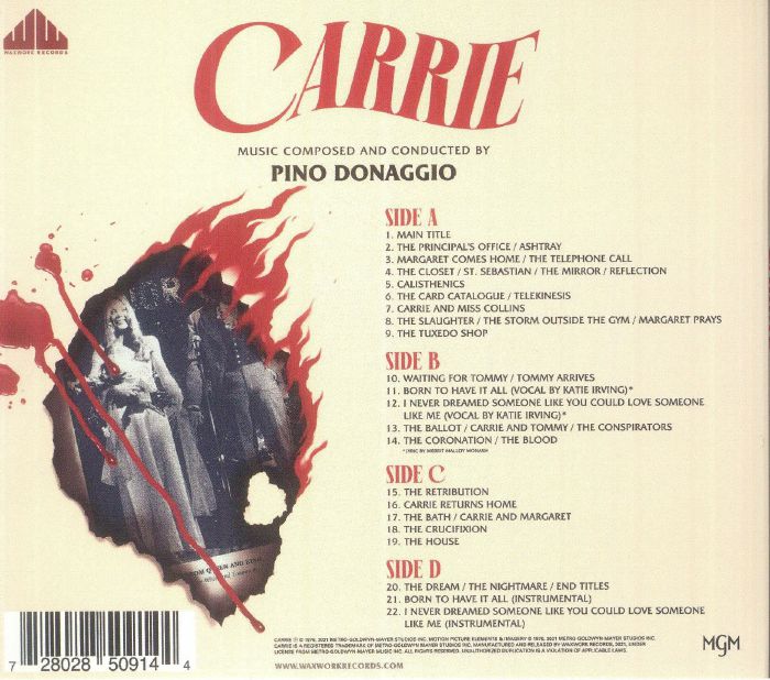 Pino DONAGGIO - Carrie (Soundtrack) (remastered) CD at Juno Records.
