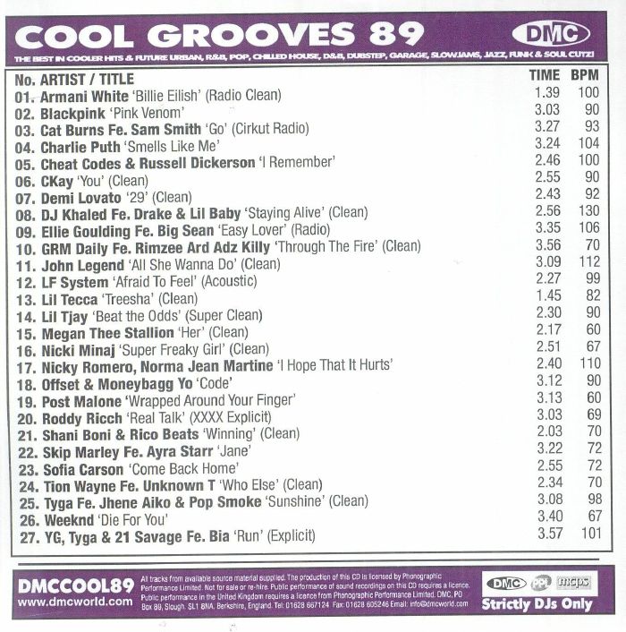 VARIOUS - DMC Cool Grooves 89: The Best In Future Urban R&B Slowjams ...