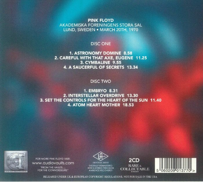 PINK FLOYD - Lund 1970 CD at Juno Records.