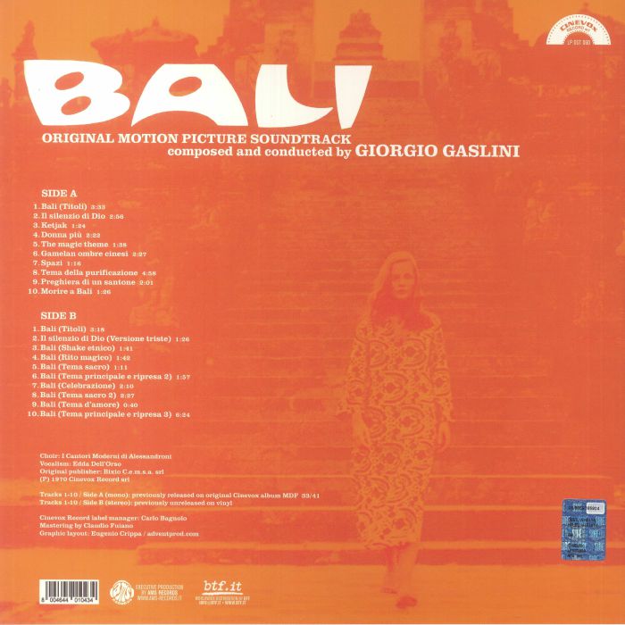 Giorgio GASLINI - Bali (Soundtrack) (Record Store Day RSD Black Friday ...