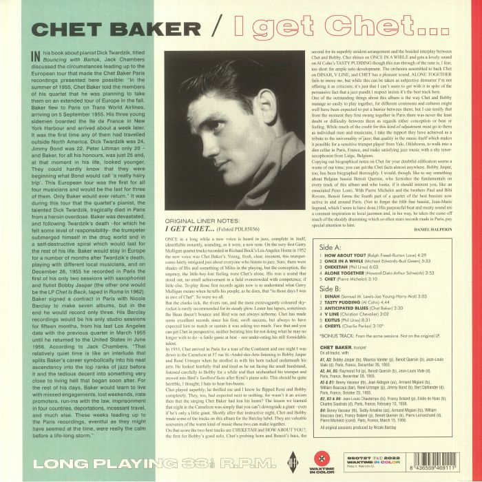 Chet BAKER with BOBBY JASPAR - I Get Chet (reissue) Vinyl at Juno Records.