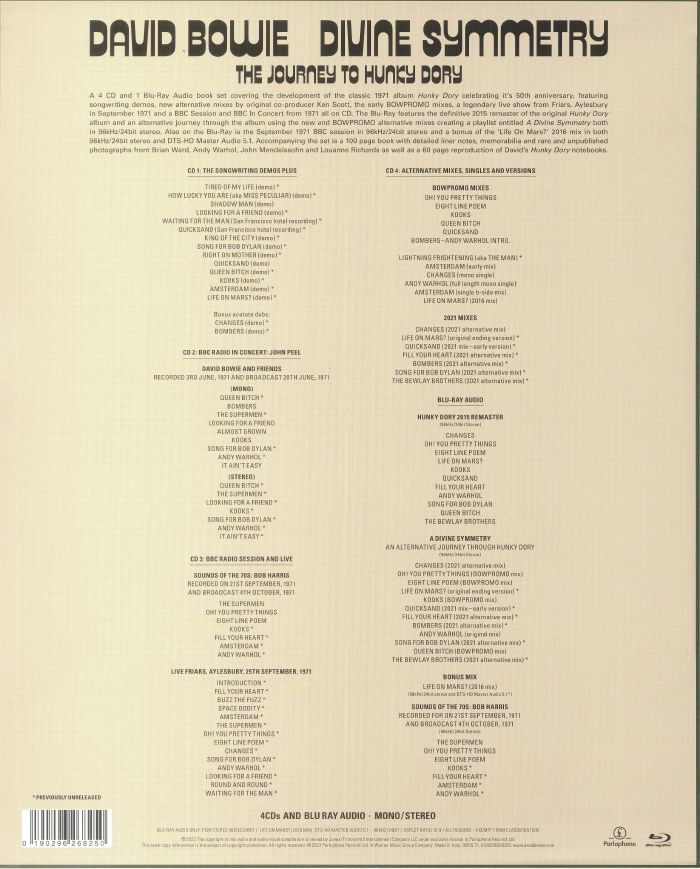 David BOWIE - Divine Symmetry: The Journey To Hunky Dory CD at Juno ...