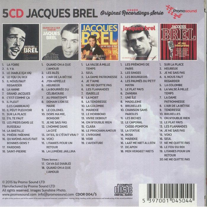 Jacques BREL - Retrospective 1953-1962 CD at Juno Records.