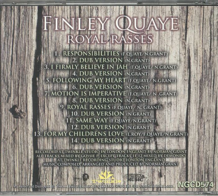 Finley QUAYE - Royal Rasses CD at Juno Records.