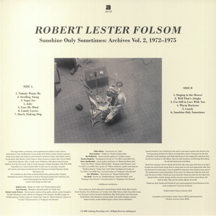 Robert Lester FOLSOM - Sunshine Only Sometimes: Archives Vol 2 1972-1975 Vinyl at Juno Records.
