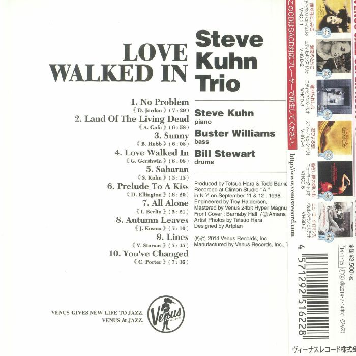 STEVE KUHN TRIO - Love Walked In CD at Juno Records.