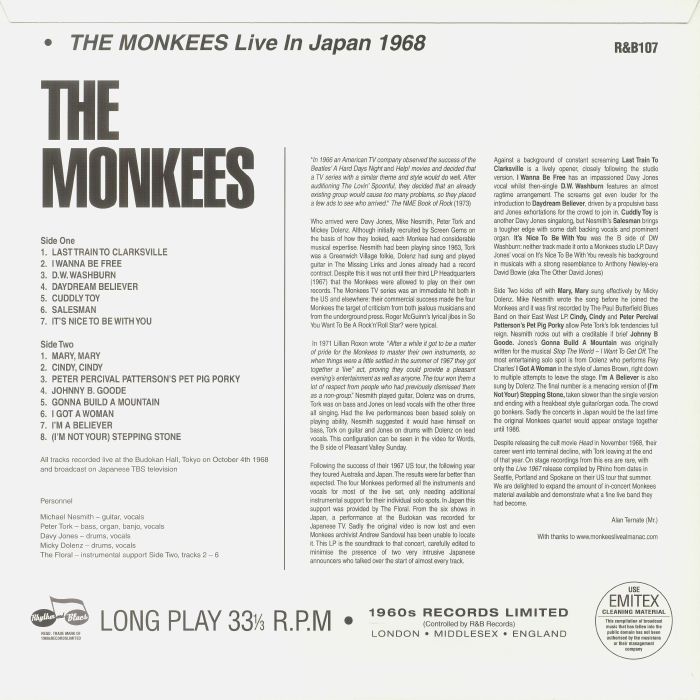 The MONKEES - Live In Japan 1968 Vinyl at Juno Records.